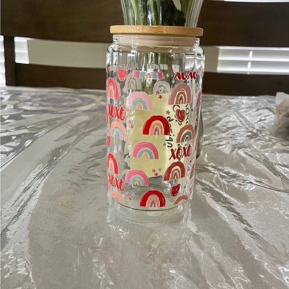 Accents | Rainbow Glass Jar With Bamboo Lid | Poshmark